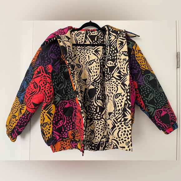 FARM Rio | Jackets & Coats | Farm Rio Midnight Leopards Quilted ...